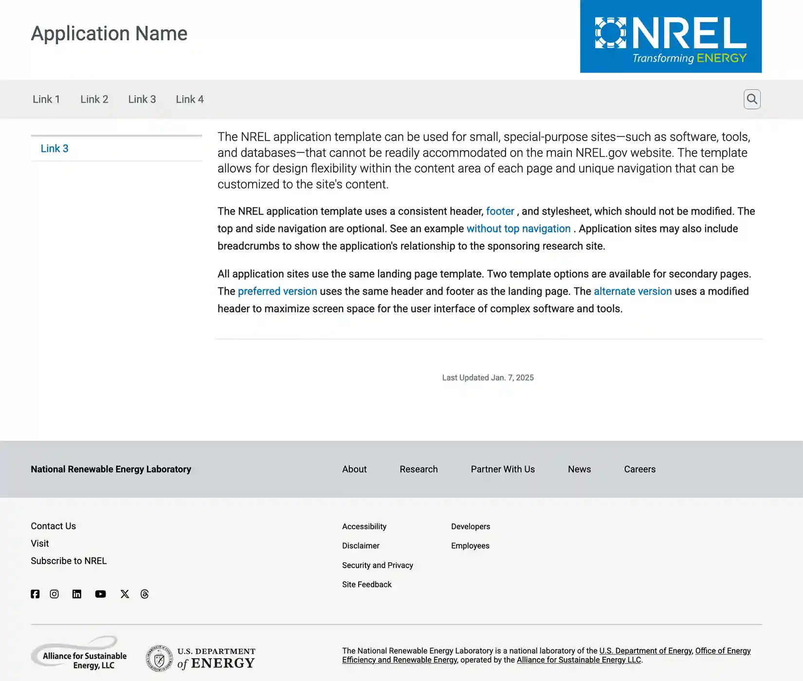 Application and Extranet Template | NREL